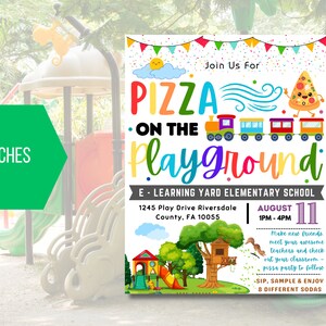 EDITABLE Pizza on the Playground Flyer, Pizza on the Playground Flyer ...
