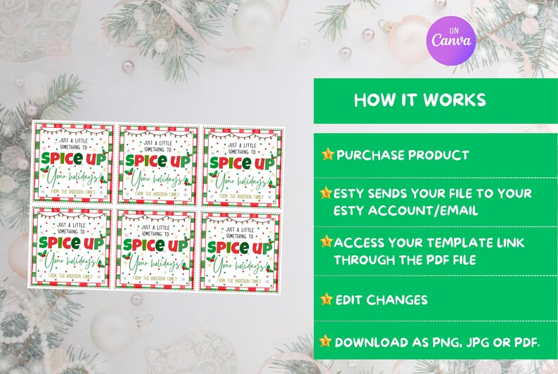 EDITABLE Spice up Your Holiday, Christmas Gift Tags, Seasonings Gift ...