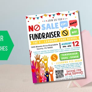 EDITABLE No Sale Fundraiser Flyer, School Fundraiser Event, PTO Charity ...