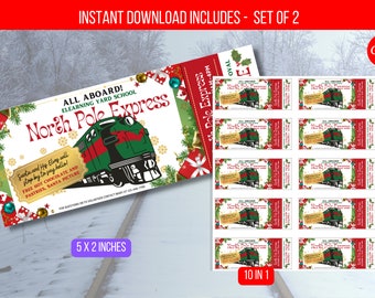 EDITABLE North Pole Polar Express Train Event With Santa Flyer & Ticket ...