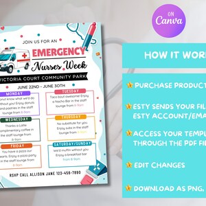 EDITABLE Emergency Nurses Appreciation Week Itinerary Template, ER ...