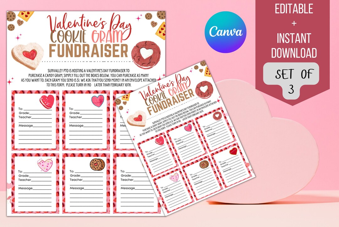 Valentine's Day Candy Gram, School Daycare Fundraiser PTA PTO Nonprofit ...