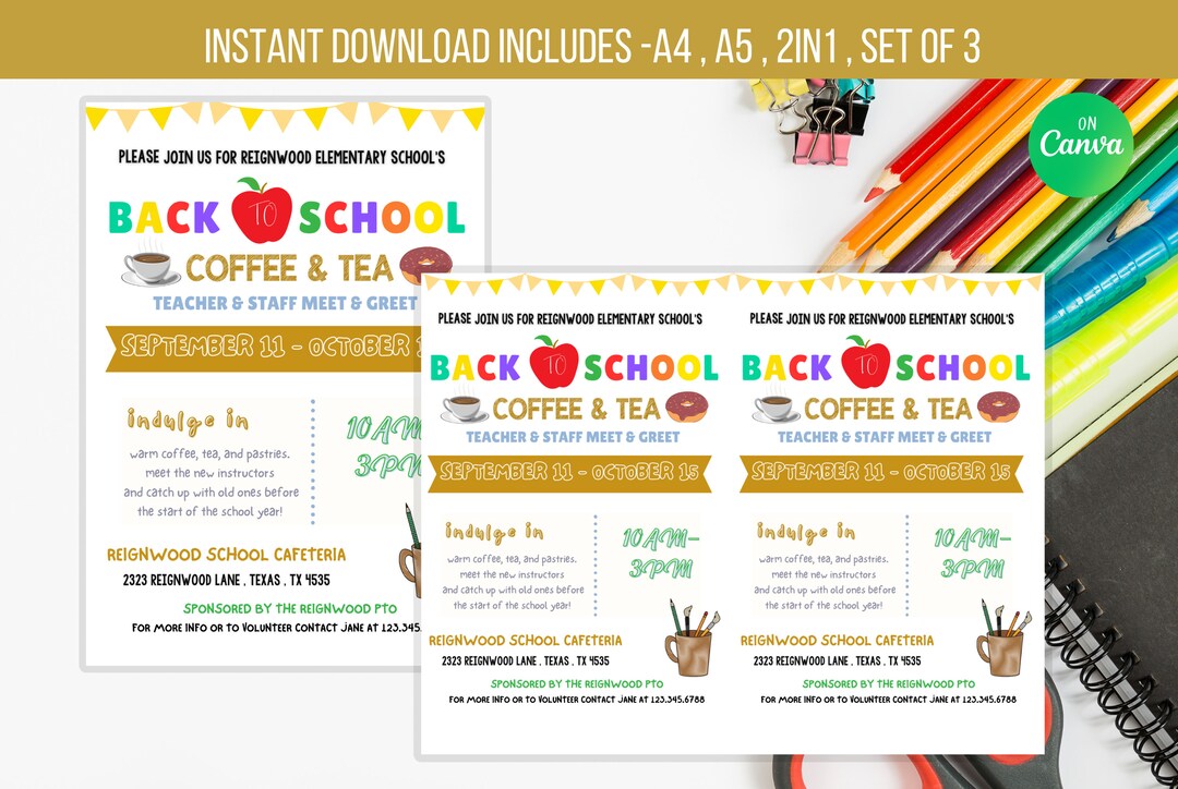 EDITABLE Back to School Meet and Greet Teacher and Staff, Coffee and ...