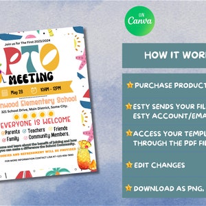 EDITABLE May PTO Meeting Handout Flyer, School Information Meeting ...