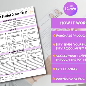 EDITABLE School Photos Form Flyer, School Photography Studio, Kids ...