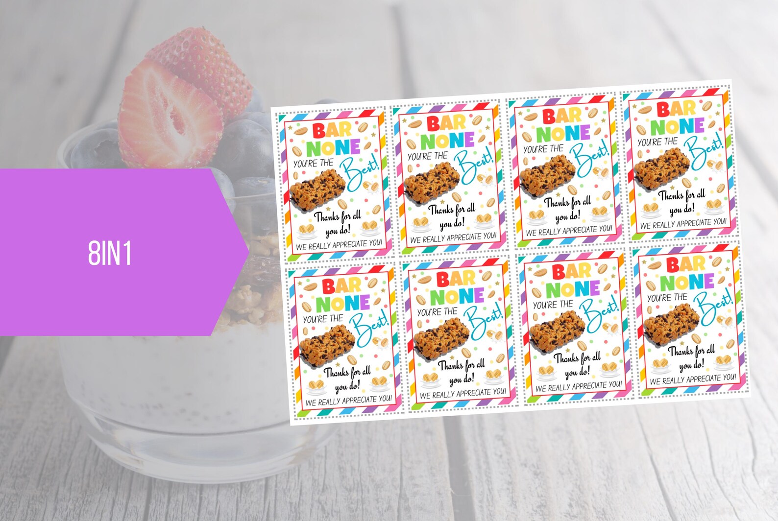 EDITABLE Bar None You Are the Best, Granola Bar Sign, Teacher Staff ...