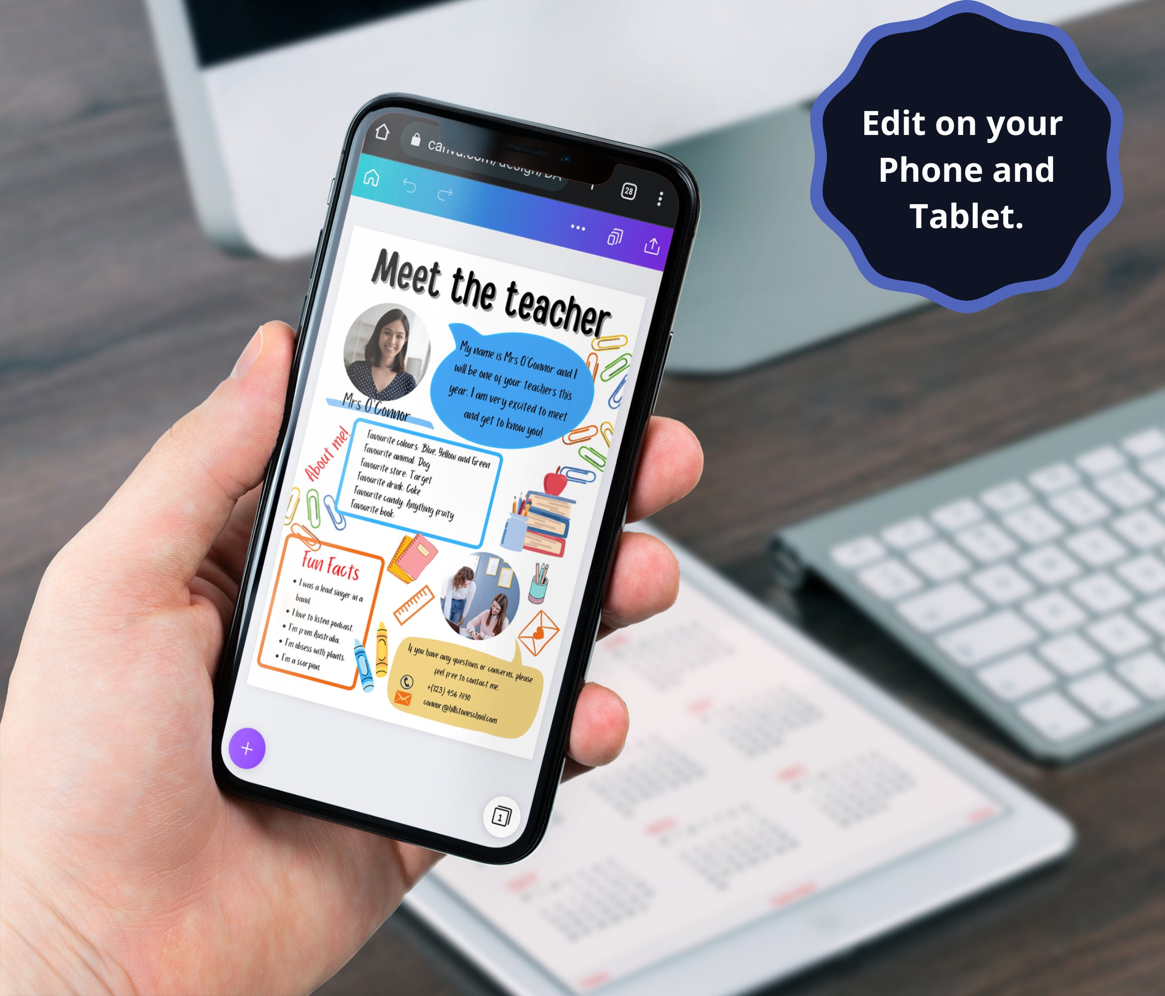 Editable Meet the Teacher Flower Meet the Teacher Canvas - Etsy