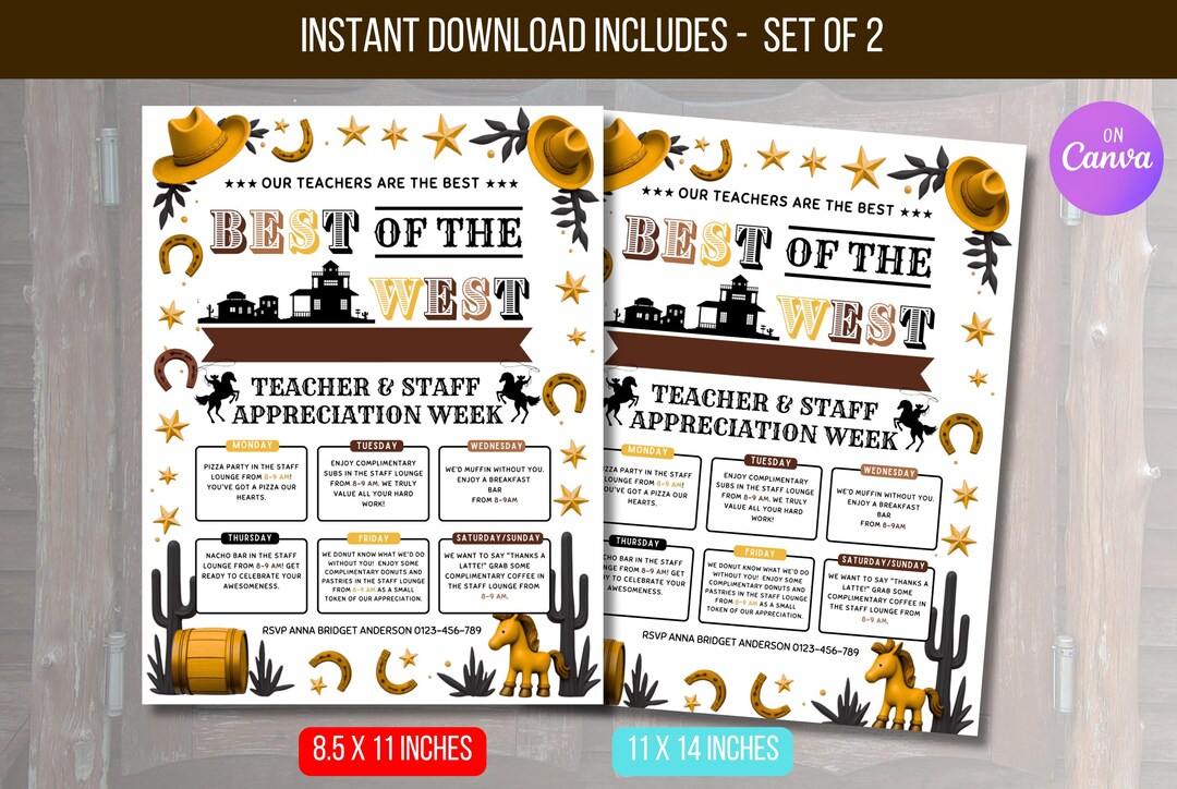 EDITABLE Best of the West Flyer, Western Theme Teacher & Staff ...