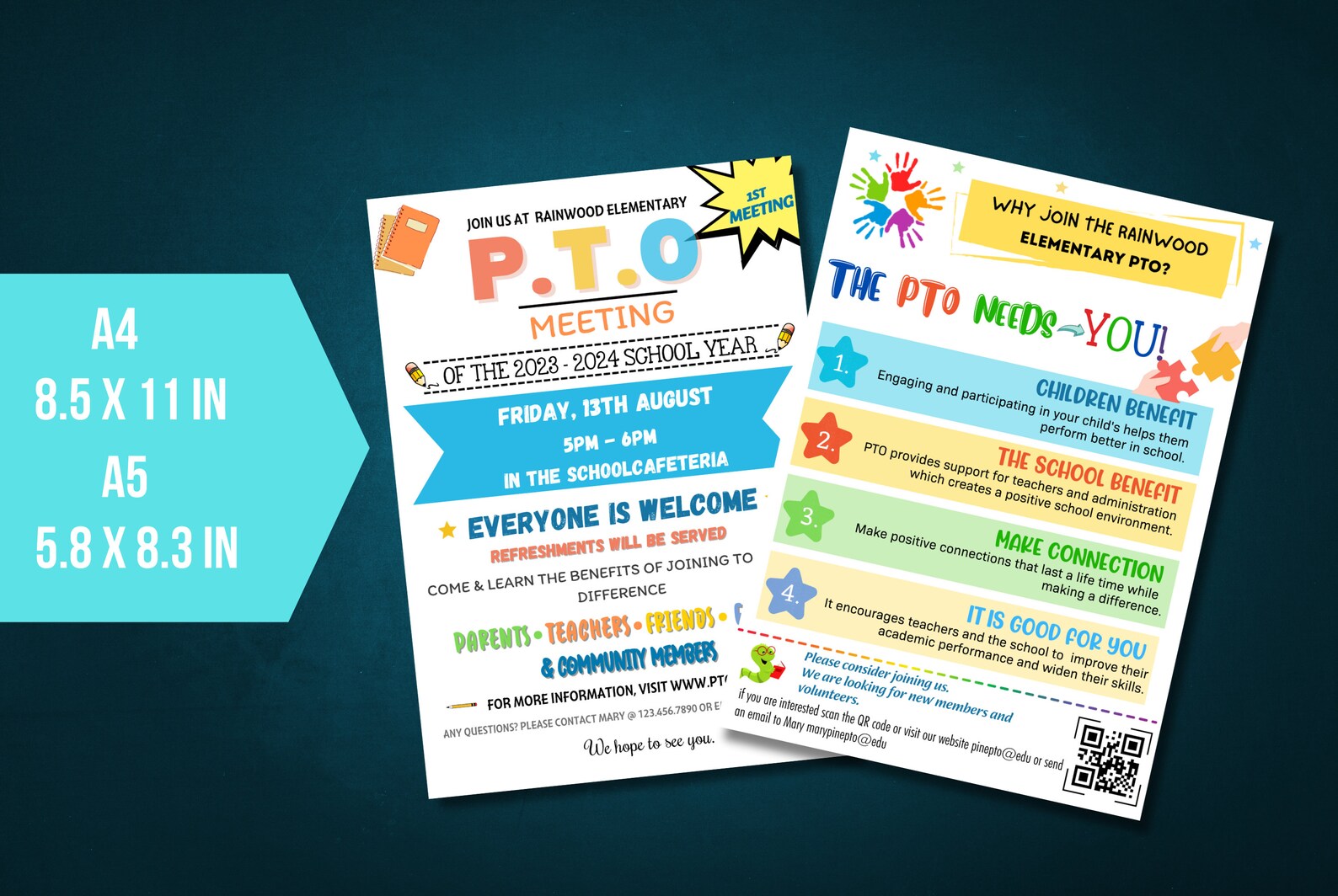 EDITABLE PTO PTA Complete Package Flyer, Sponsorship Form, Volunteer ...