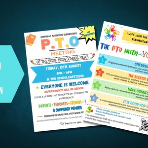 EDITABLE PTO PTA Complete Package Flyer, Sponsorship Form, Volunteer ...