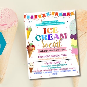 Ice Cream Flyer, Teacher Appreciation Week, Ice Cream Social Flyer ...