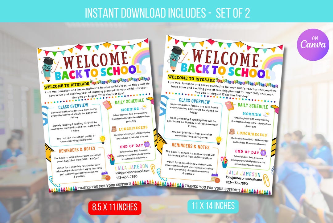 EDITABLE Welcome Back Newsletter Template, Back to School Newsletter ...