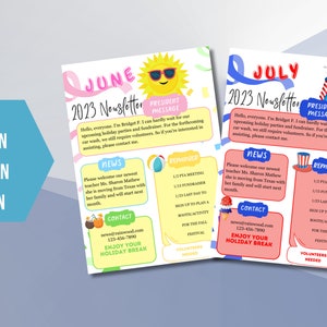 EDITABLE Monthly Newsletter Template Bundle, Classroom Printable ...