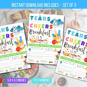 EDITABLE Tears and Cheers Breakfast, Back to School Invite PTA PTO ...