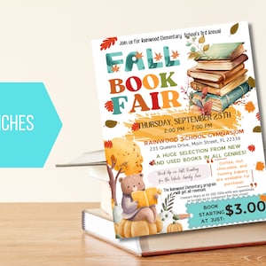 EDITABLE Fall Book Fair Invitation Flyer, School Fall Book Fair ...