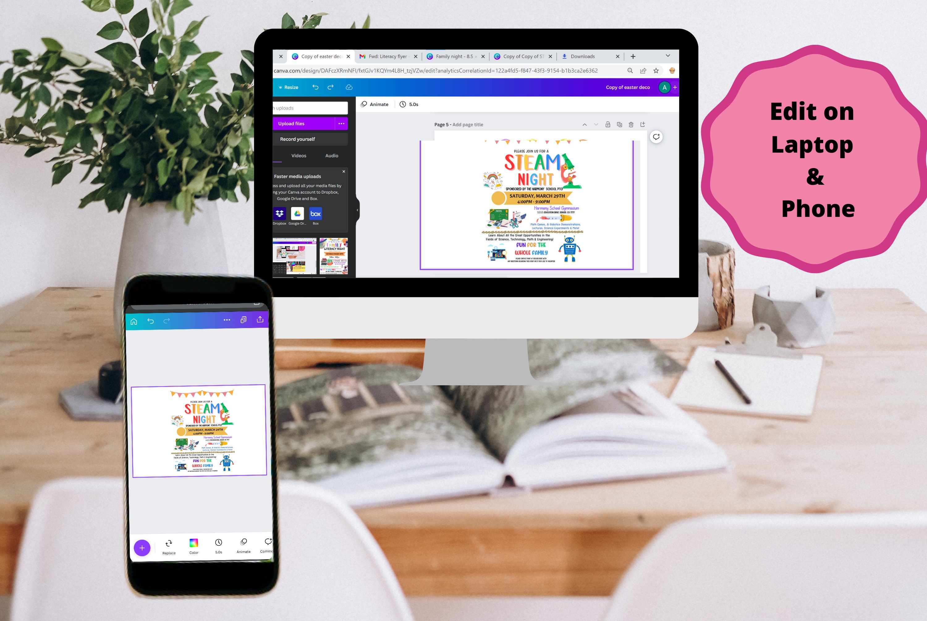 EDITABLE Family Steam Night Flyer School PTA PTO Flyer - Etsy