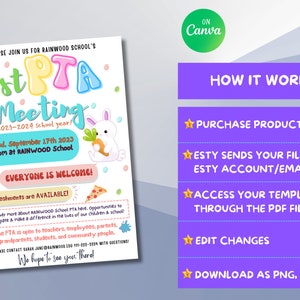 EDITABLE PTA Meeting Full Season Package Flyer, School Information ...