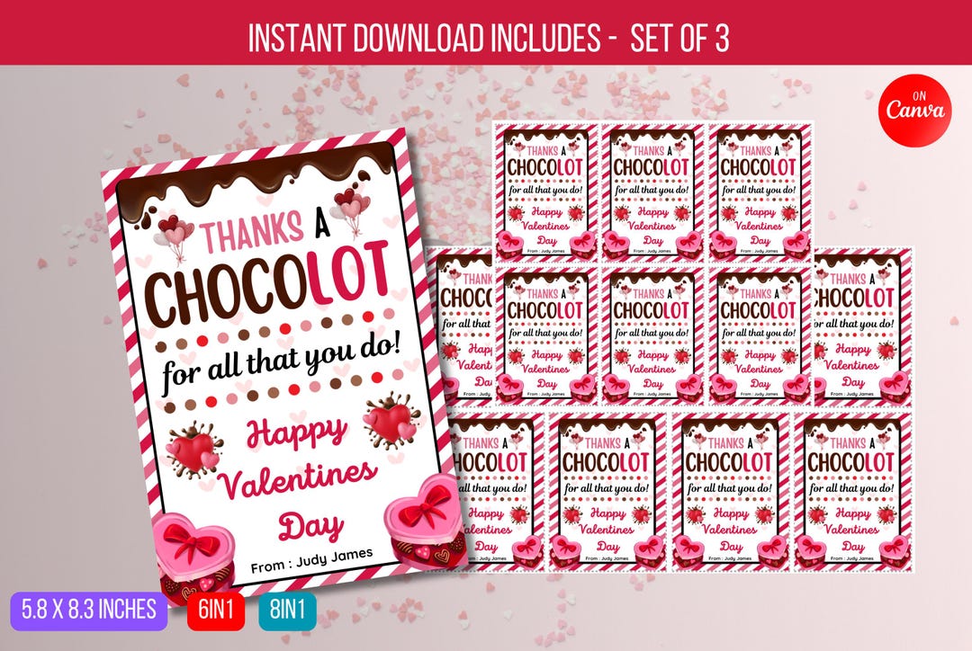 EDITABLE Thanks A Choco-lot for All That You Do Tag, Chocolate Teacher ...