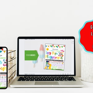 EDITABLE Icey Popsicle Playground Flyer, Popsicles on the Playground ...