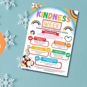 EDITABLE Kindness Week Itinerary Flyer, Diversity Inclusion, Printable ...