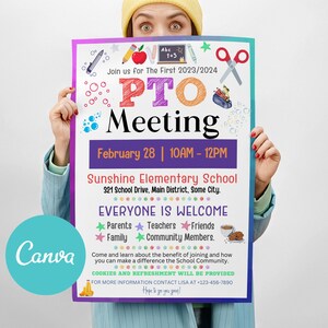 PTO/PTA Information Meeting Flyer, Pto/pta Meeting Handout Flyer ...