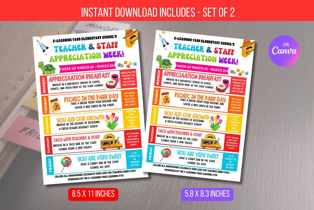 EDITABLE Teacher and Staff Appreciation Invitation, Editable School ...