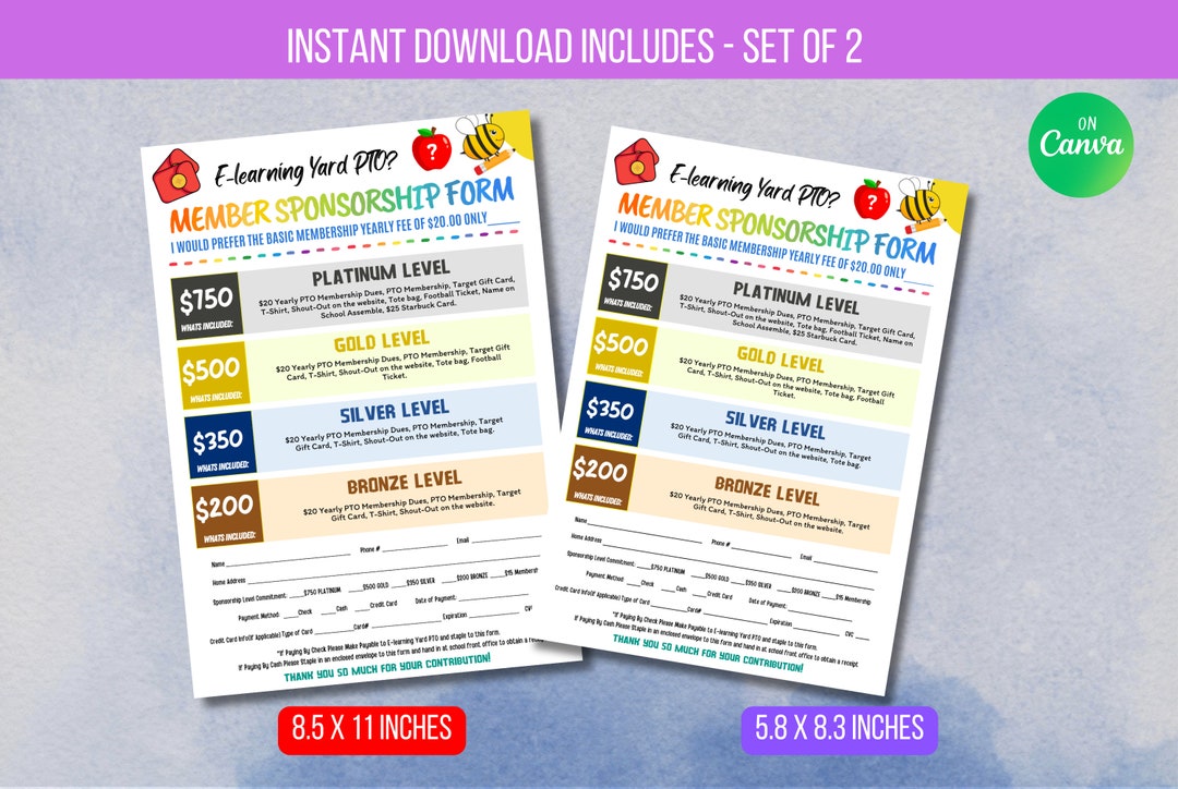 EDITABLE PTO PTA Sponsorship Form, Recruitment Flyer, Volunteer Needed ...