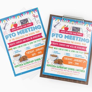 Editable/printable PTO PTA Meeting Handout Flyer, School Fundraiser ...