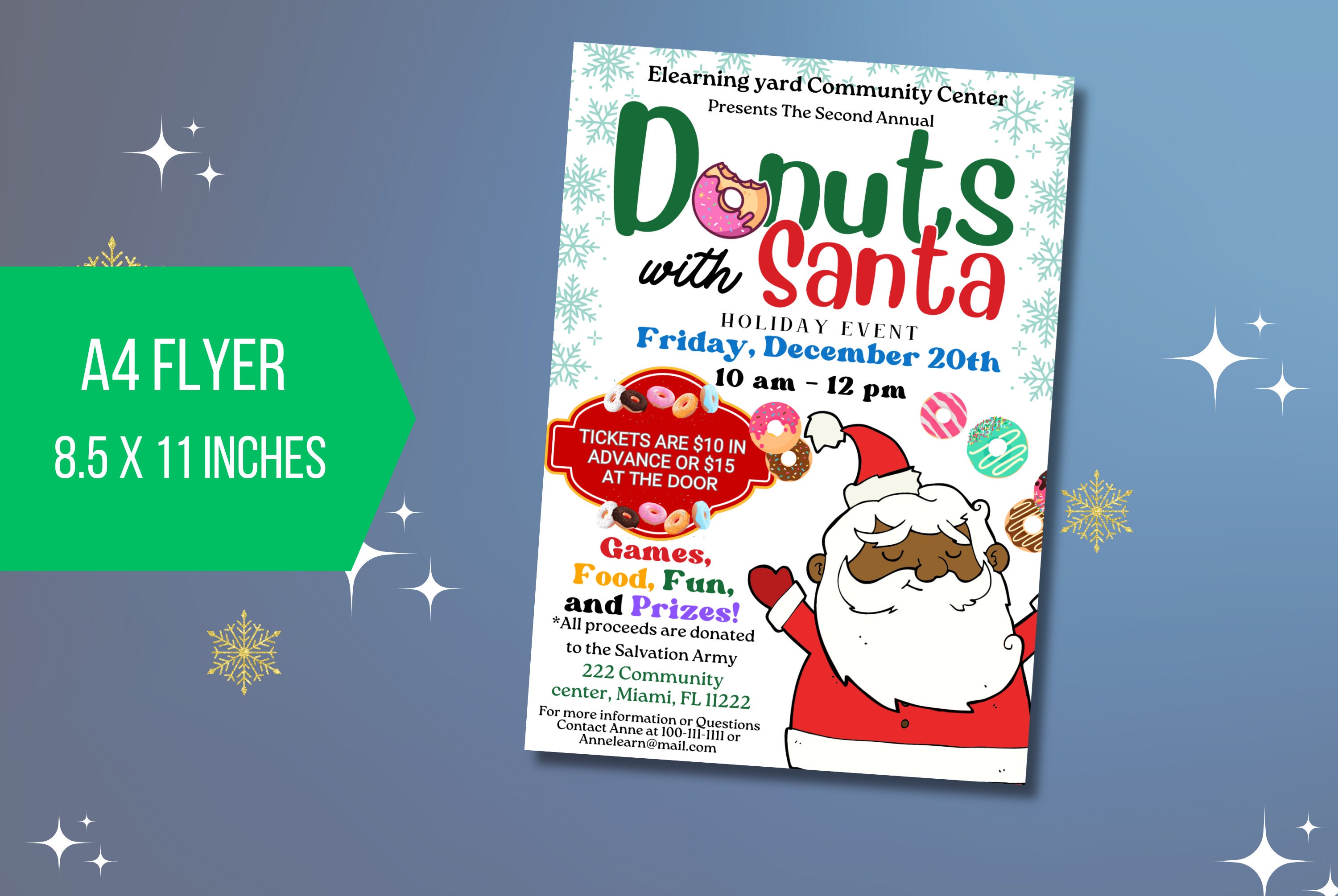 EDITABLE Donuts With Santa Flyer Printable Santa Donuts - Etsy