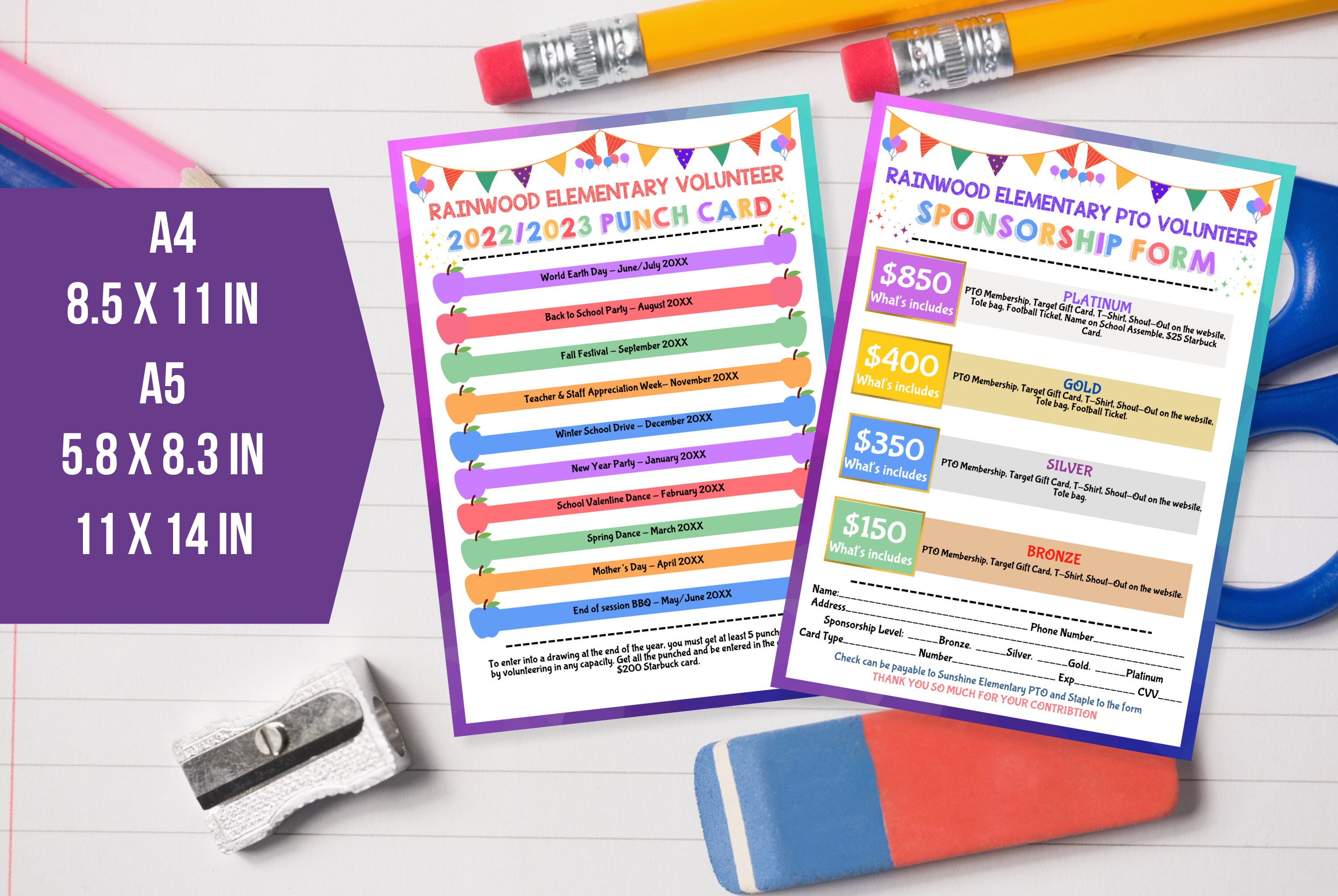 EDITABLE PTO Flyer Bundle Printable School PTO Information - Etsy