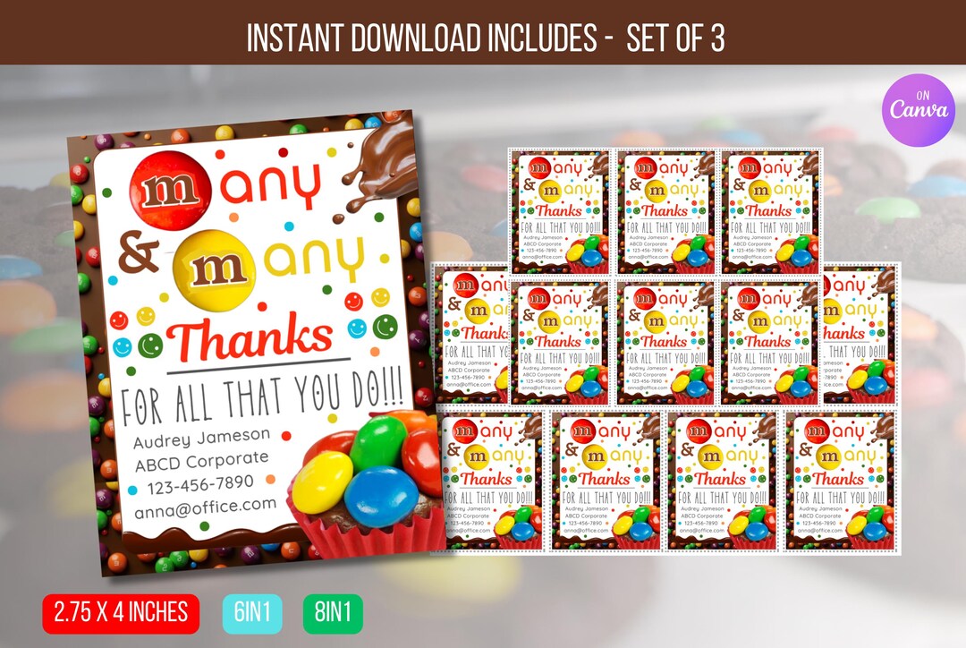 EDITABLE Many and Many Thanks for All You Do Gift Tags for Appreciation ...