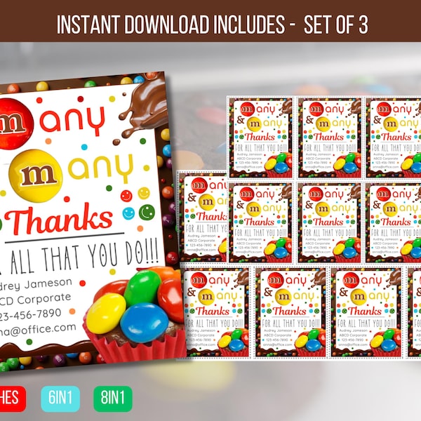 Candy Sayings Thank You - Etsy