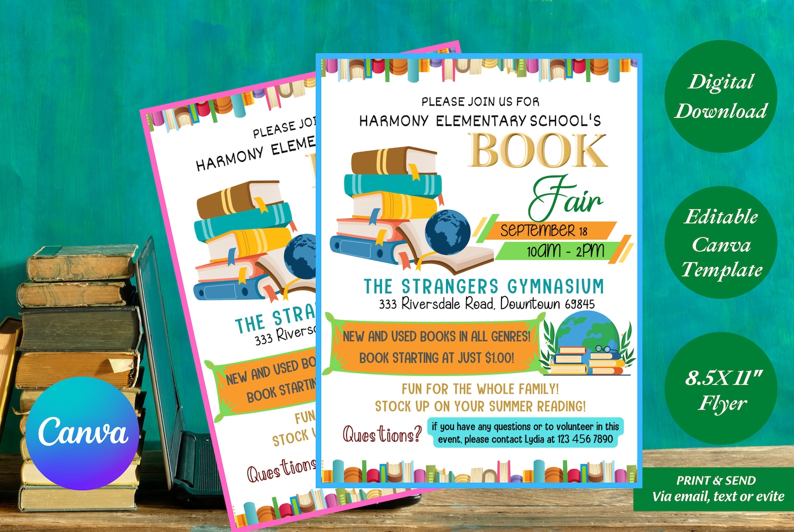 EDITABLE Book Fair Flyer Printable School Fundraiser - Etsy