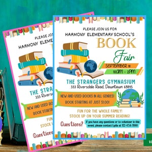 EDITABLE Book Fair Flyer Printable School Fundraiser Invitation ...