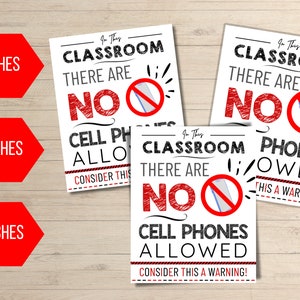 EDITABLE No Cellphones Allowed Wall Sign Classroom Poster, Classroom ...