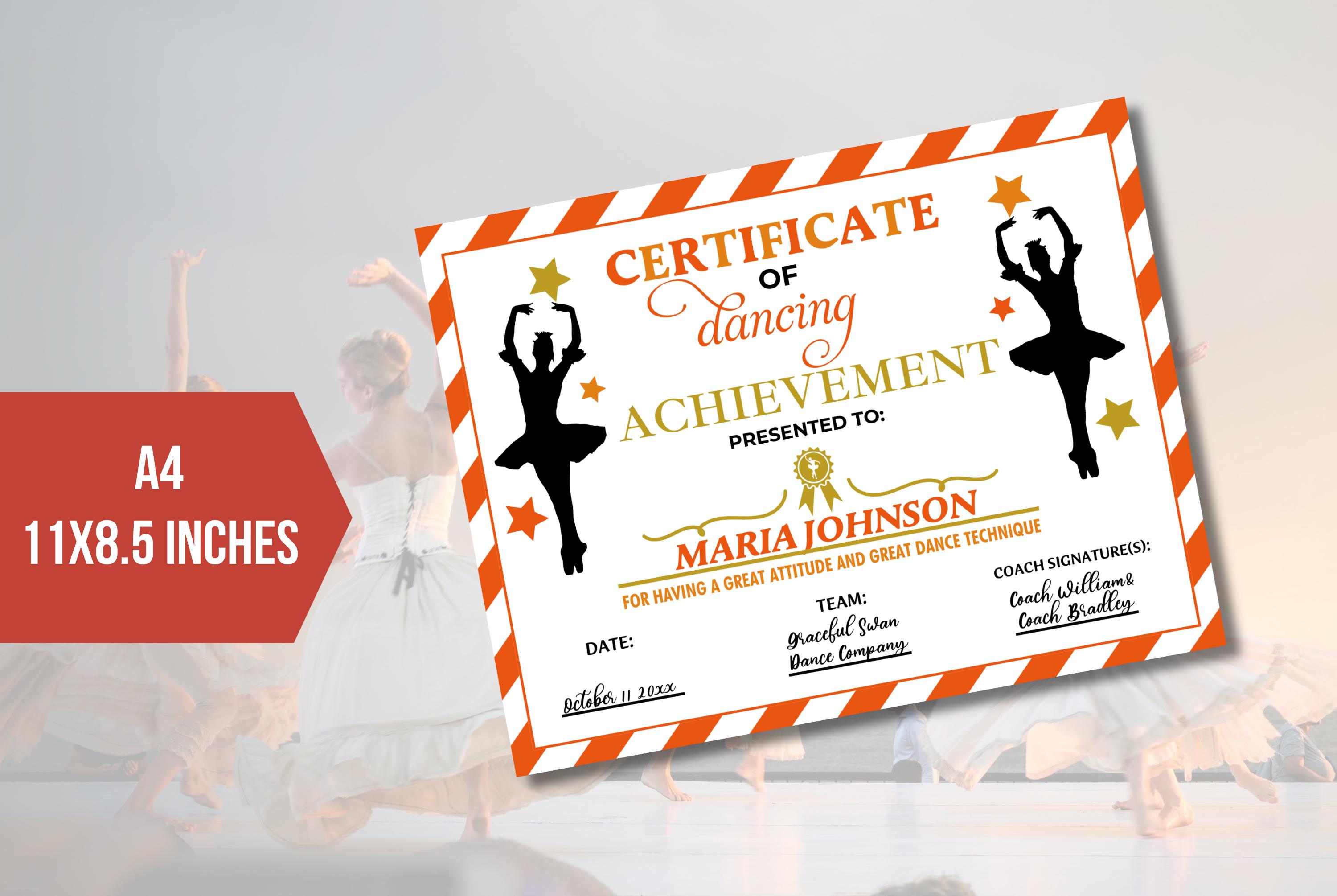 EDITABLE Ballet Certificate, Dancing Award, Dancer Certificate, Dance ...