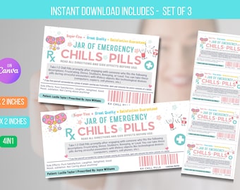 EDITABLE Happy Pills Label, Funny Gag Gift Professional Office Gift ...