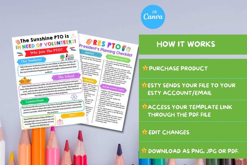 EDITABLE PTO Bundle Flyer Template Newsletter Checklist - Etsy