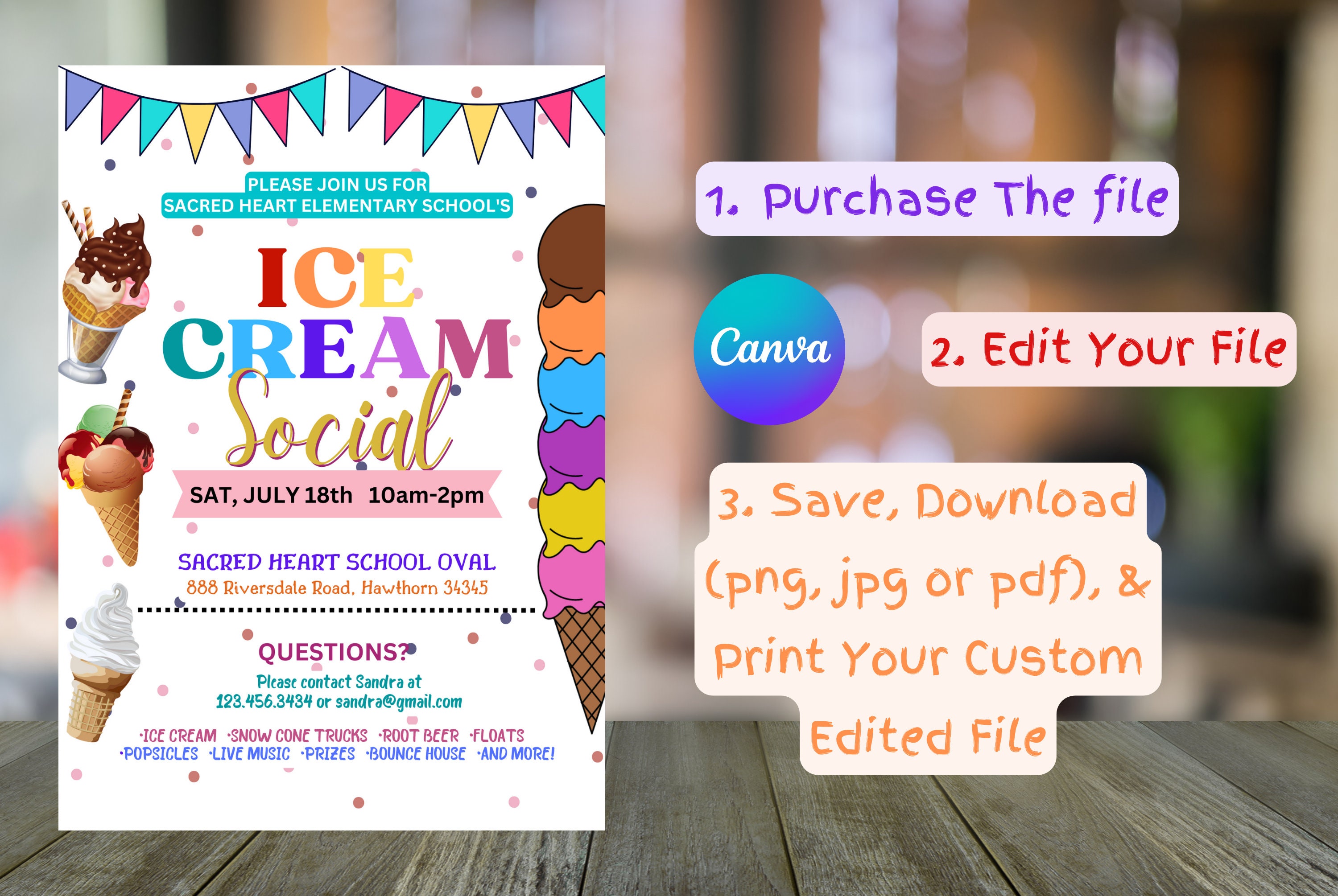Ice Cream Flyer Teacher Appreciation Week Ice Cream Social - Etsy