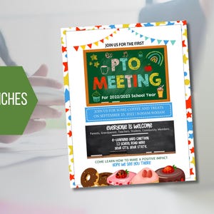 EDITABLE PTO PTA Meeting Handout Flyer, School Fundraiser Event ...