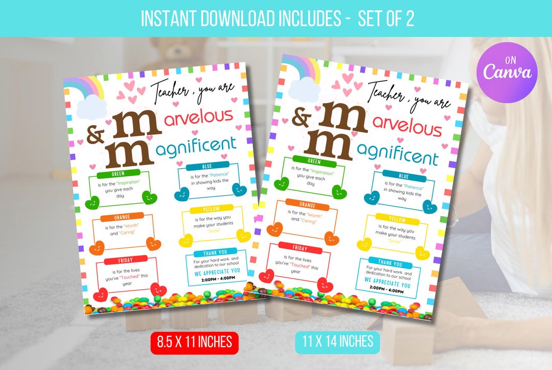 EDITABLE Magnificent and Marvelous Teacher Flyer, Marvelous and ...