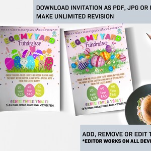 Egg My Yard Event Flyer Printable, Editable Egg Event Easter Bunny ...