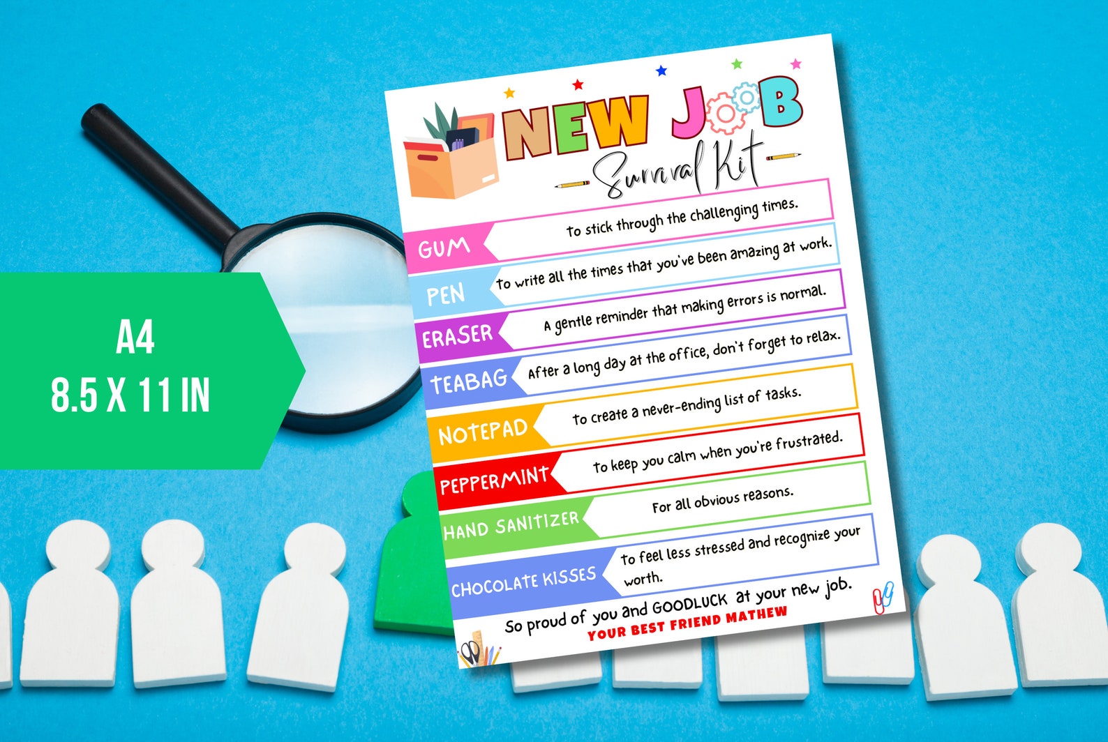 EDITABLE Job Survival Kit Template, First Day at Job, Congratulation ...