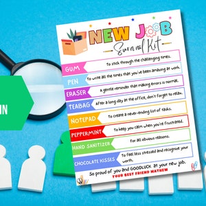 EDITABLE Job Survival Kit Template, First Day at Job, Congratulation ...