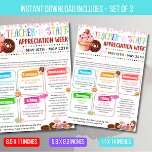 EDITABLE Teacher and Staff Appreciation Invitation, Editable School ...