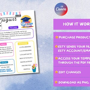 EDITABLE August Newsletter Template, Classroom Printable Handout Flyer ...