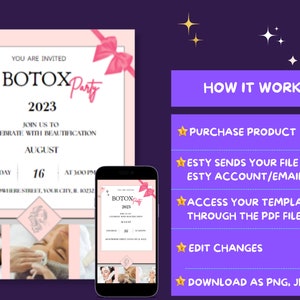 EDITABLE Botox Party Flyer, Botox Party Invitation, Botox Party Invite ...