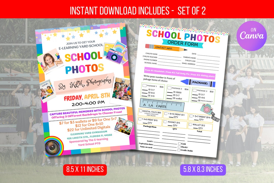 EDITABLE School Photos Flyer, Business Photography Studio, Kids ...