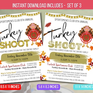EDITABLE Turkey Trap Shoot Fundraiser, Thanksgiving Fundraiser Flyer ...