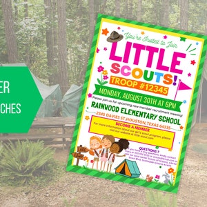 EDITABLE Scout Recruitment Flyer, Troop Informational Meeting Template ...